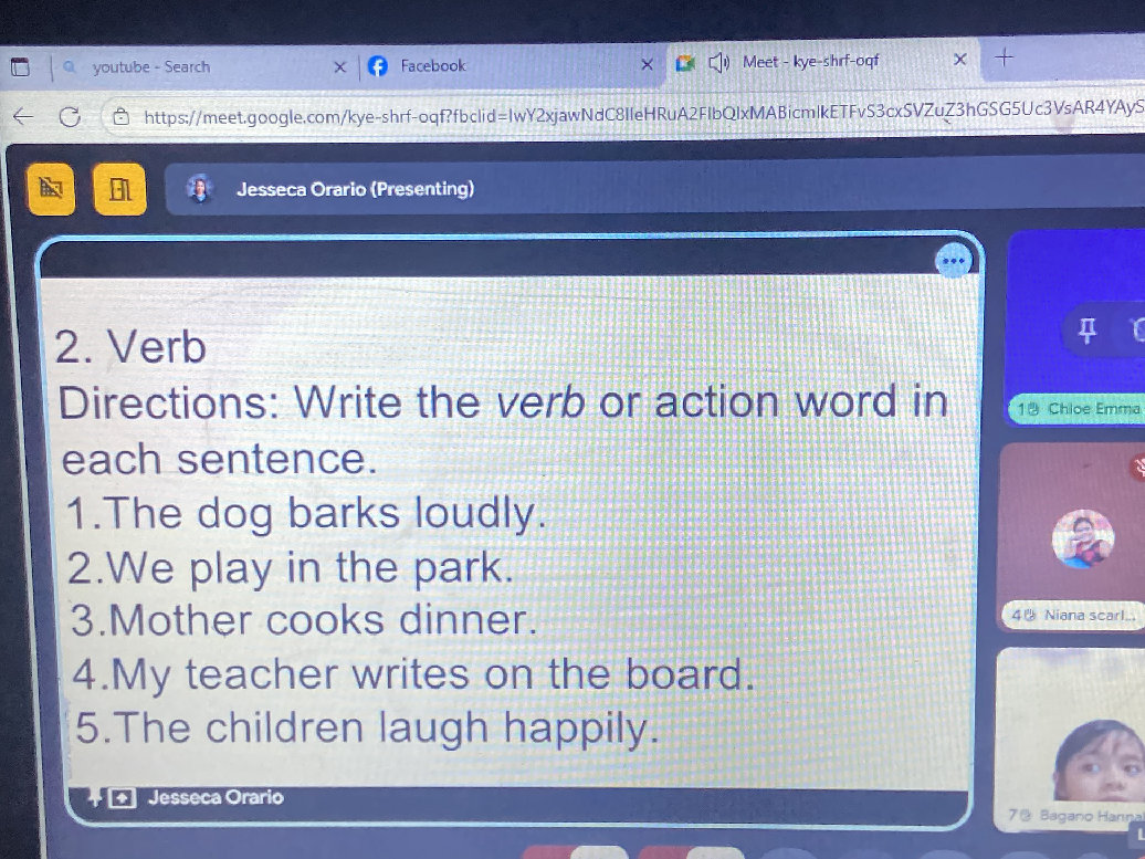 2. Verb Directions: Write the verb or | StudyX