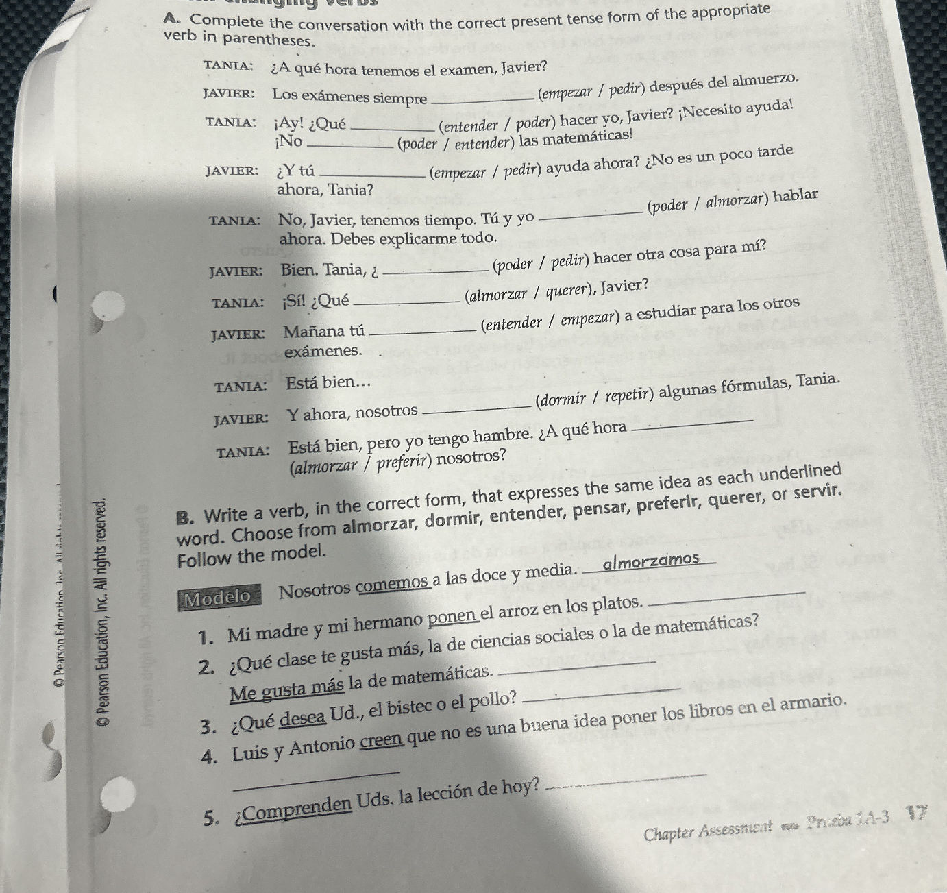 A. Complete the conversation with the | StudyX