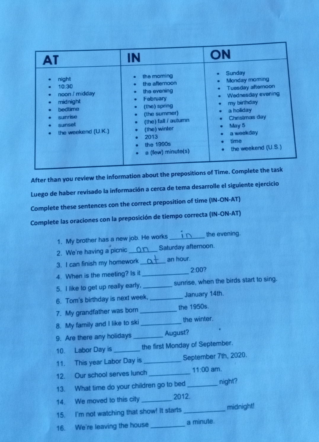 Complete these sentences con the correct | StudyX