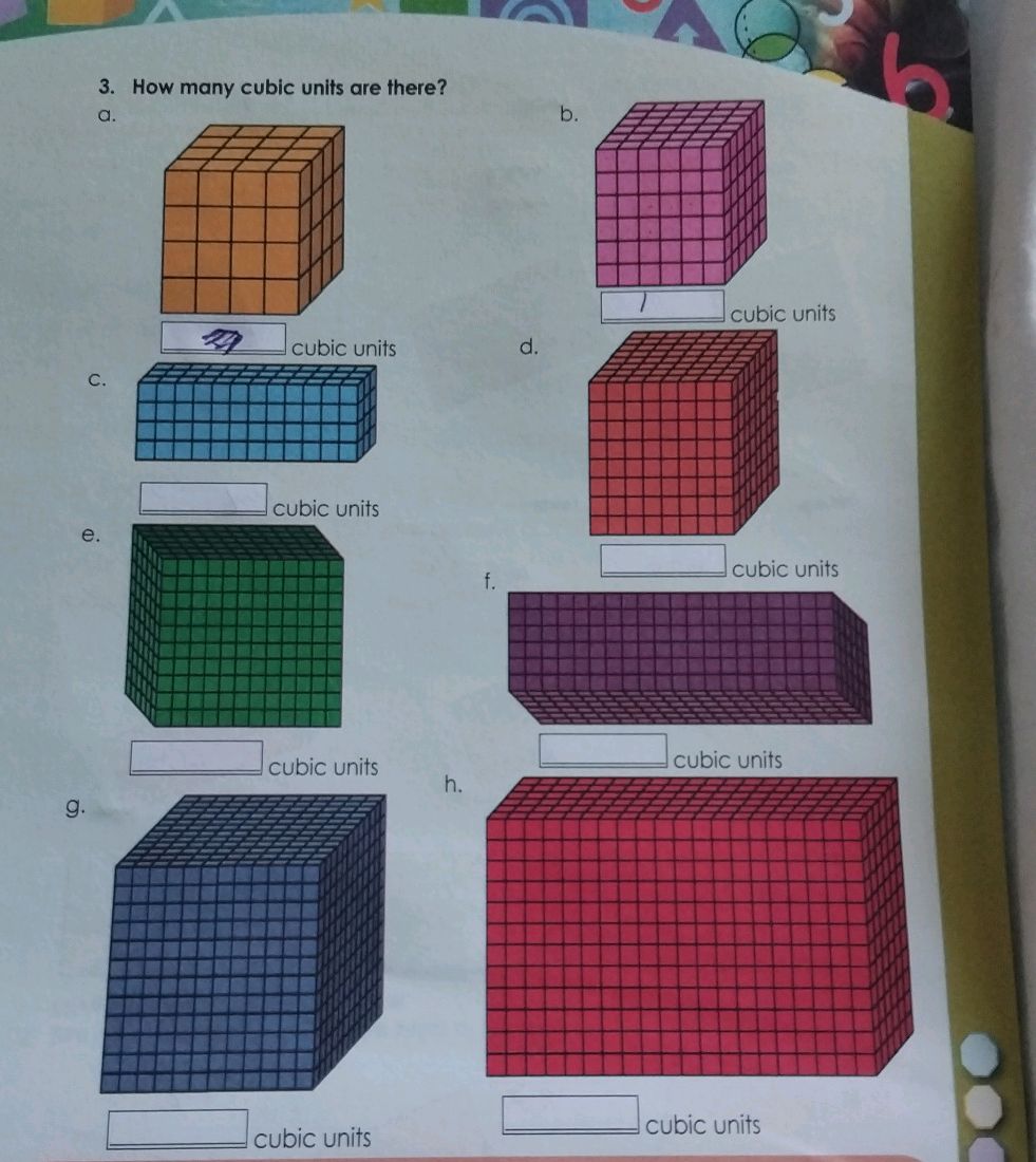 3. How many cubic units are there? a. | StudyX