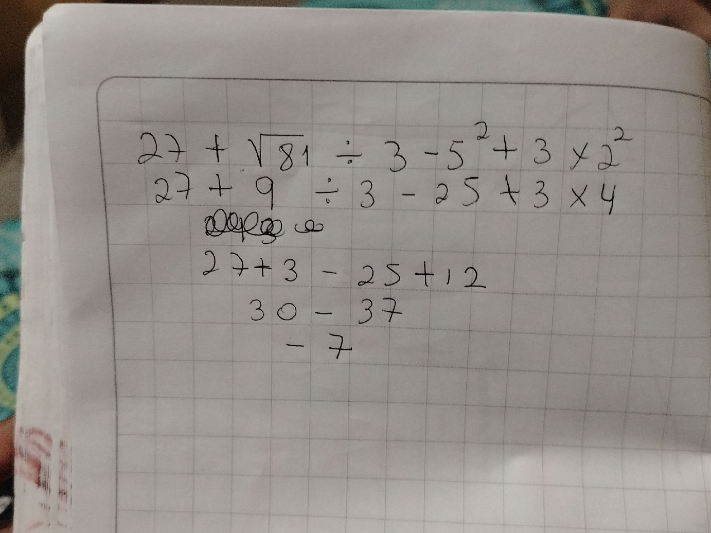 Evaluate the expression following the order | StudyX