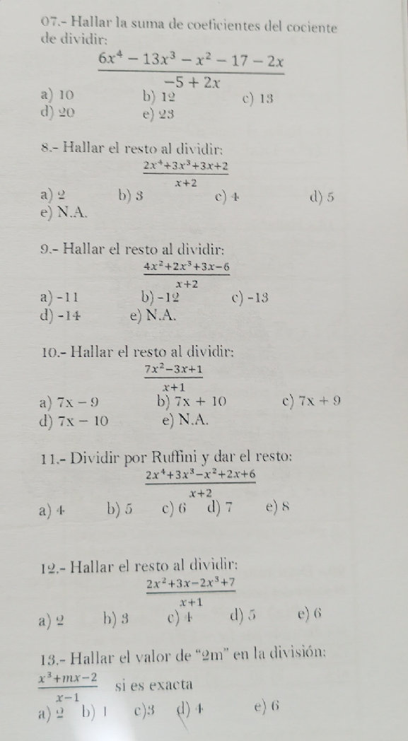 07.- Hallar la suma de coeficientes del | StudyX