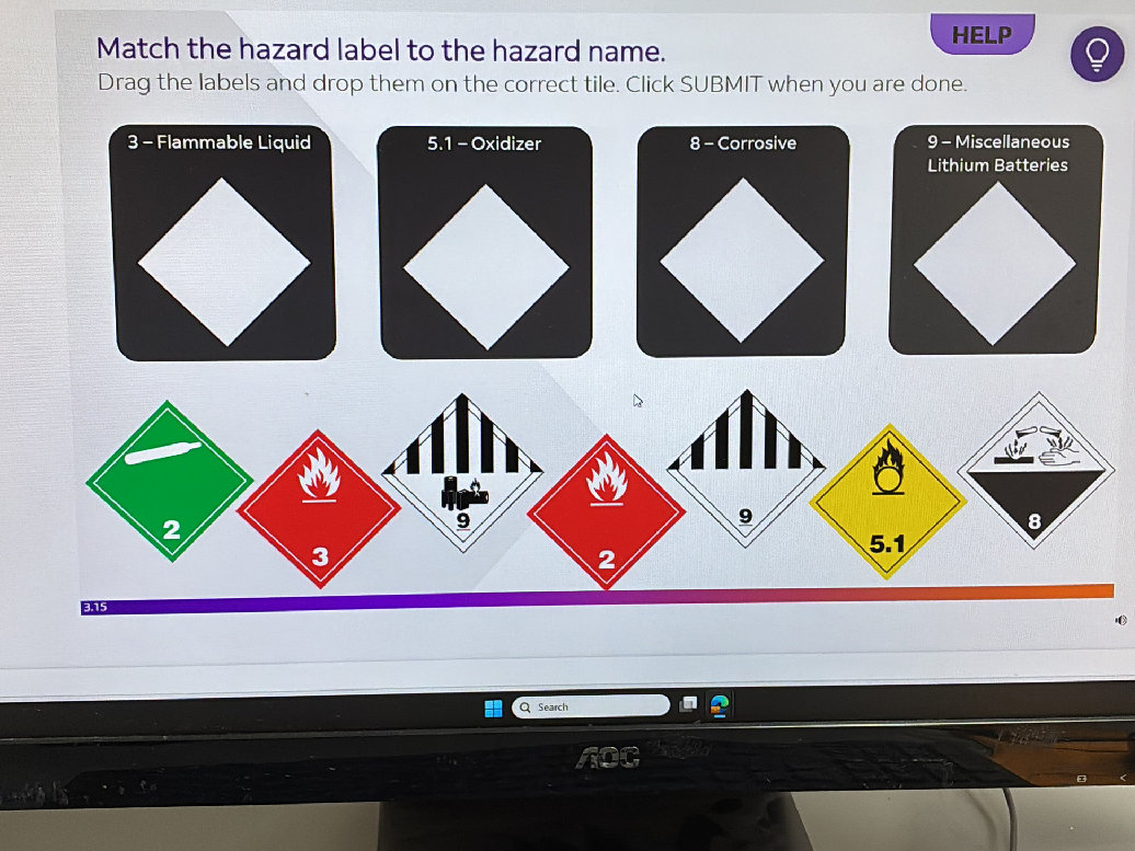 Match the hazard label to the hazard name. | StudyX