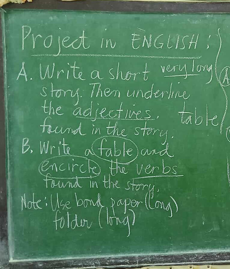 Project in ENGLISH: A. Write a short (very | StudyX
