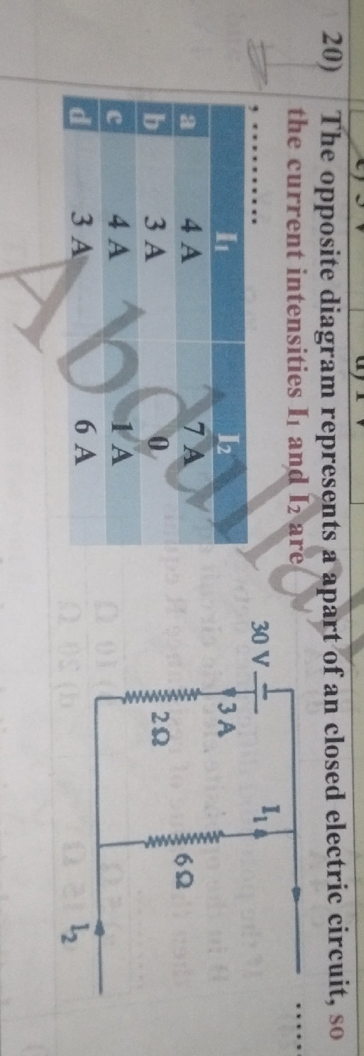 20) The opposite diagram represents a part | StudyX
