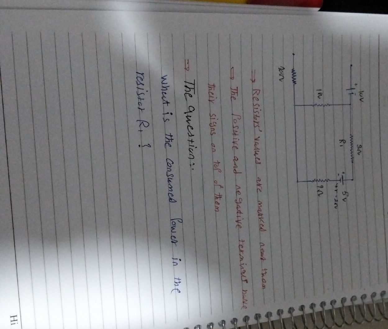 → Resistors' values are marked next them → | StudyX
