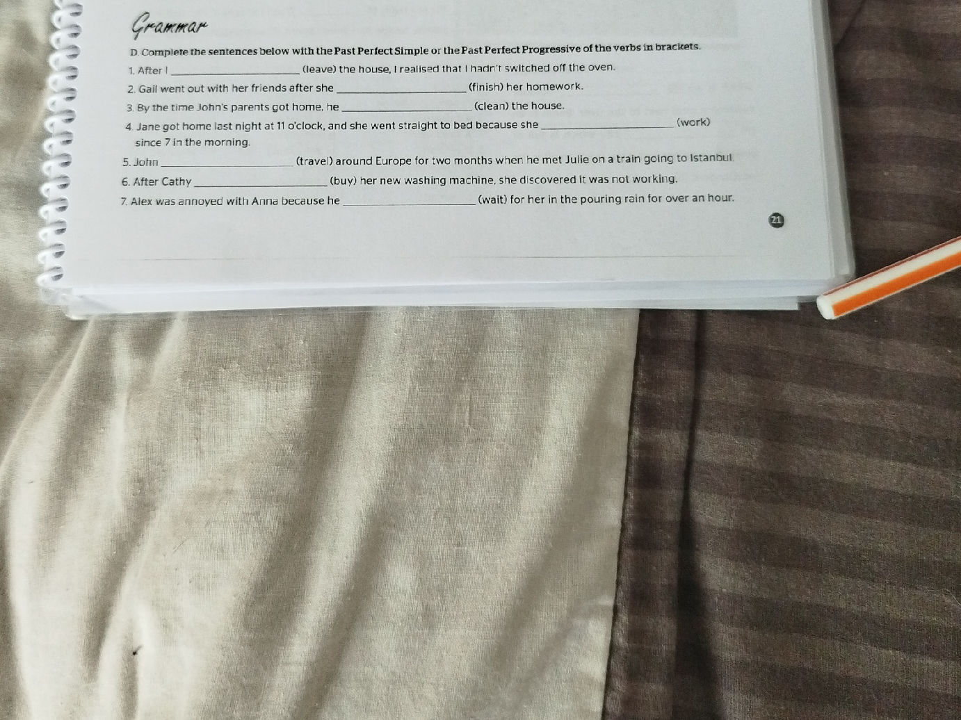 D. Complete the sentences below with the | StudyX