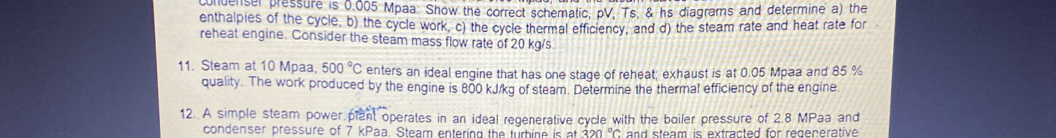 A simple steam power plant operates in an | StudyX