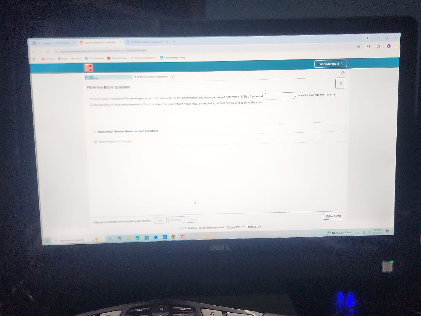 Fill in the Blank Question IT Governance | StudyX