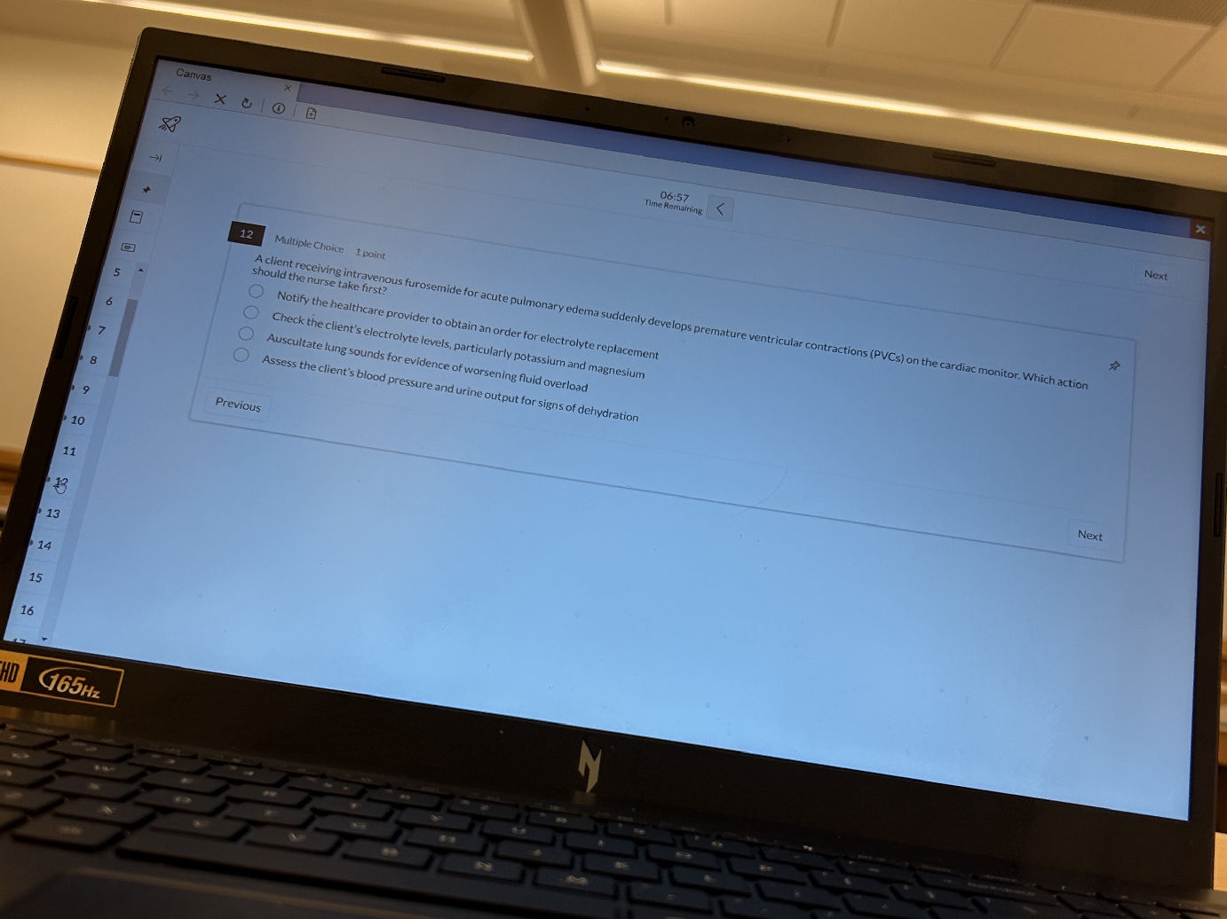 Multiple Choice 1 point A client receiving | StudyX