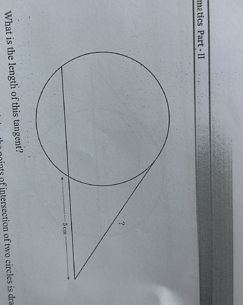 What is the length of this tangent? | StudyX