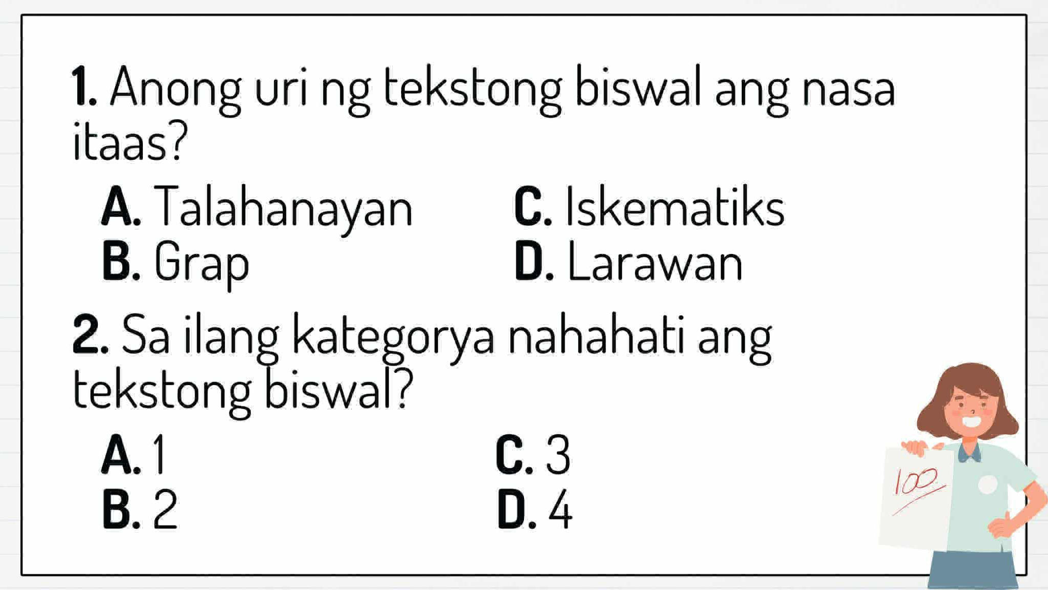 1. Anong uri ng tekstong biswal ang nasa | StudyX