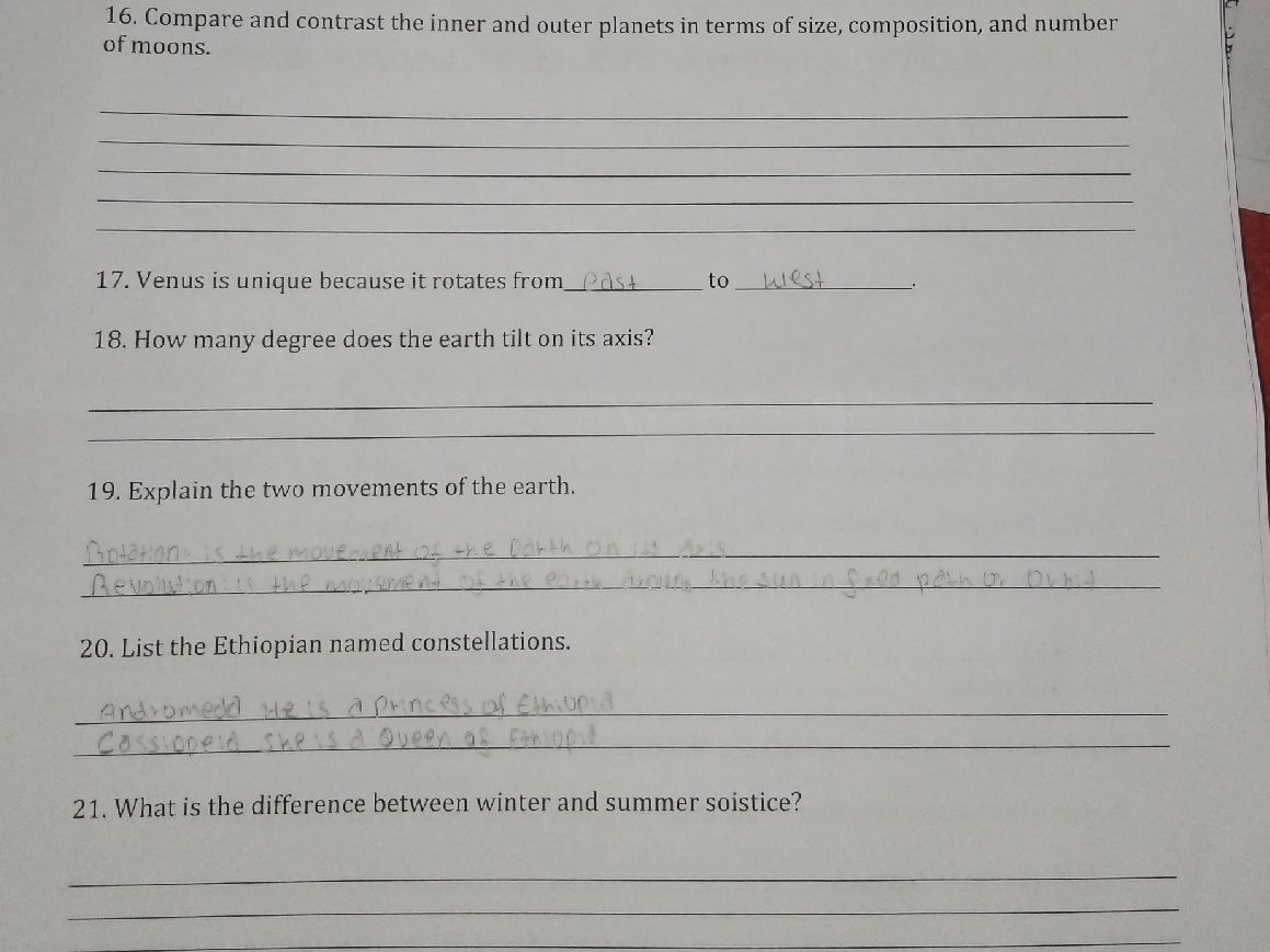 16. Compare and contrast the inner and outer | StudyX