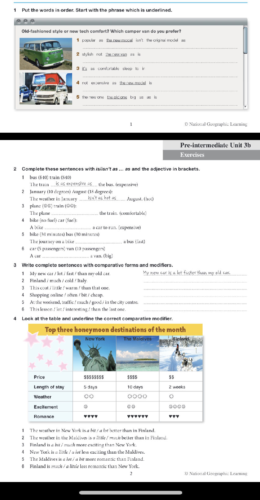 Look at the table and underline the correct | StudyX