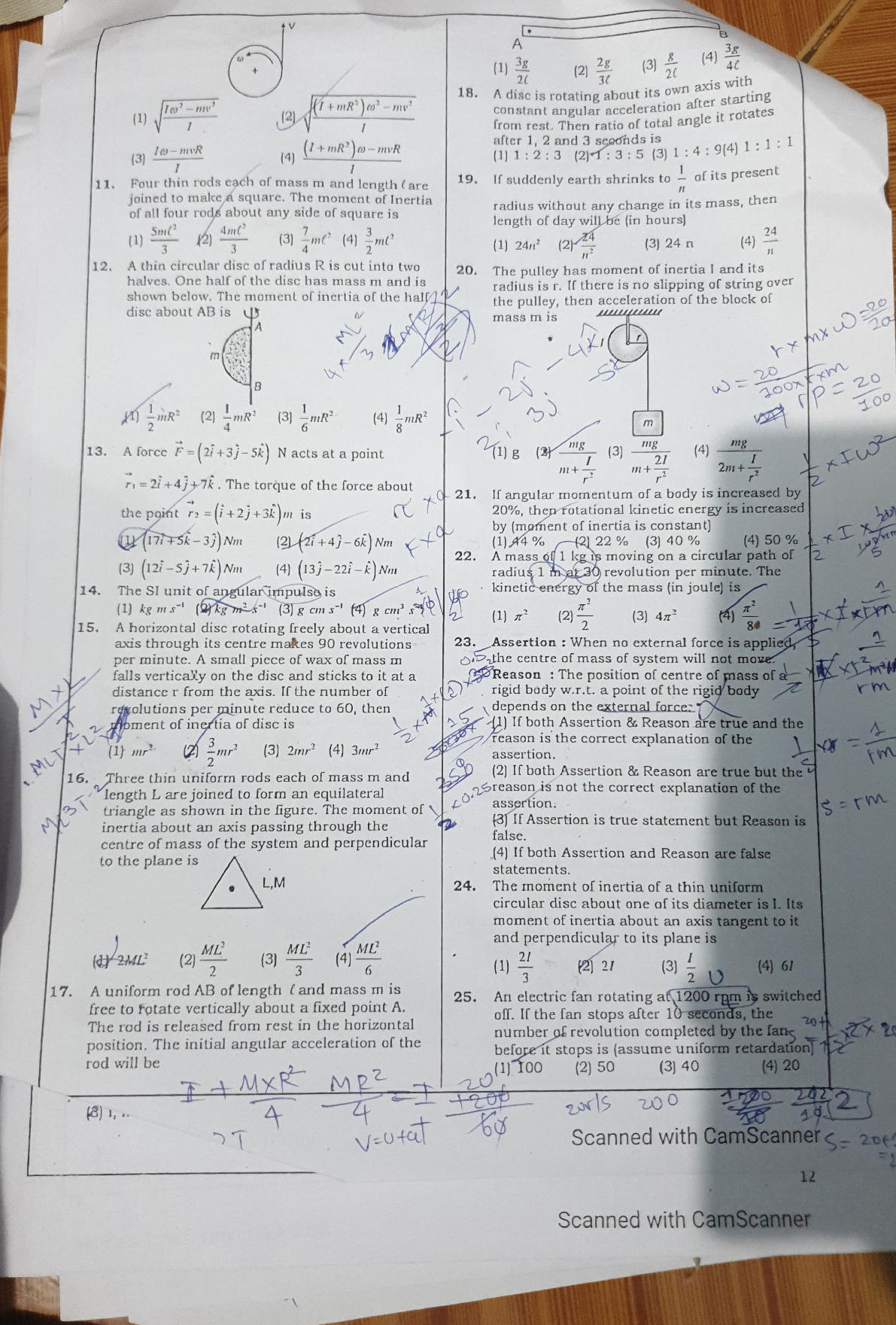 The pulley has moment of inertia $I$ and its | StudyX