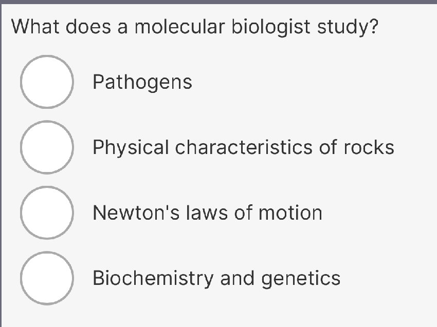 What does a molecular biologist study? | StudyX