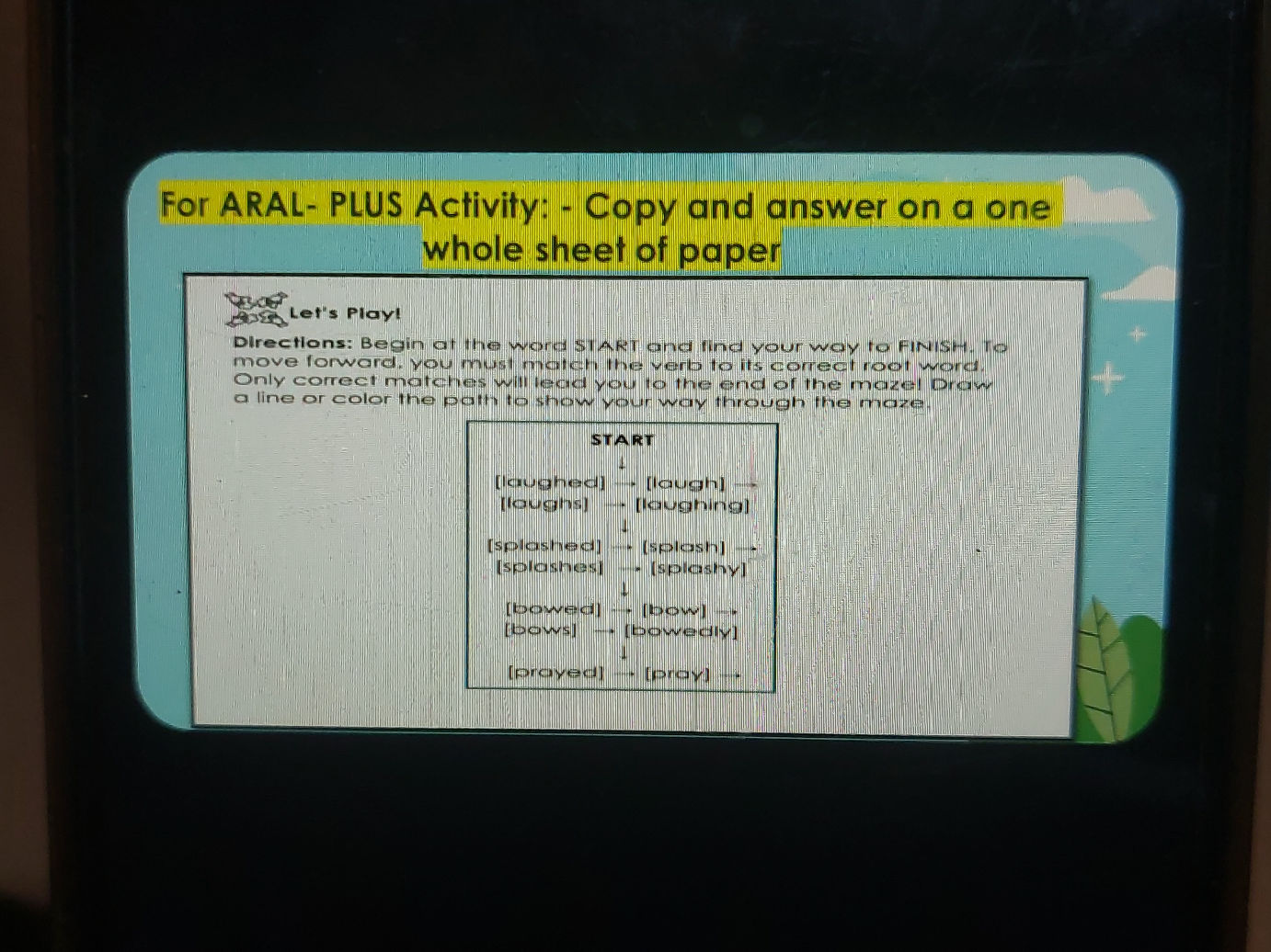 For ARAL- PLUS Activity: - Copy and answer | StudyX