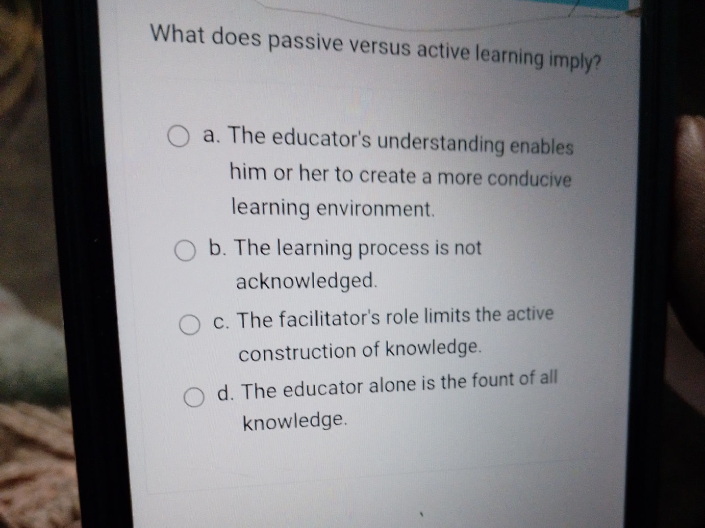 What does passive versus active learning | StudyX