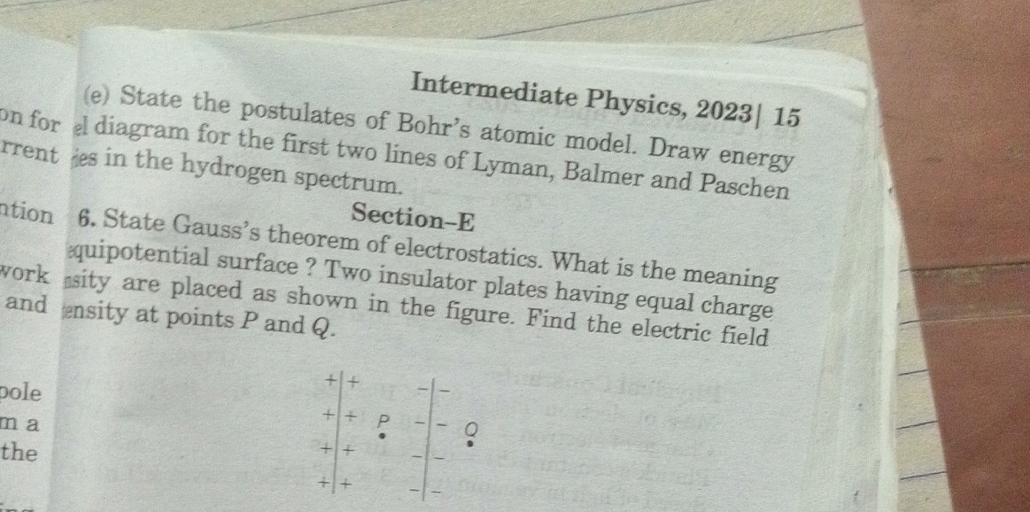 (e) State the postulates of Bohr's atomic | StudyX