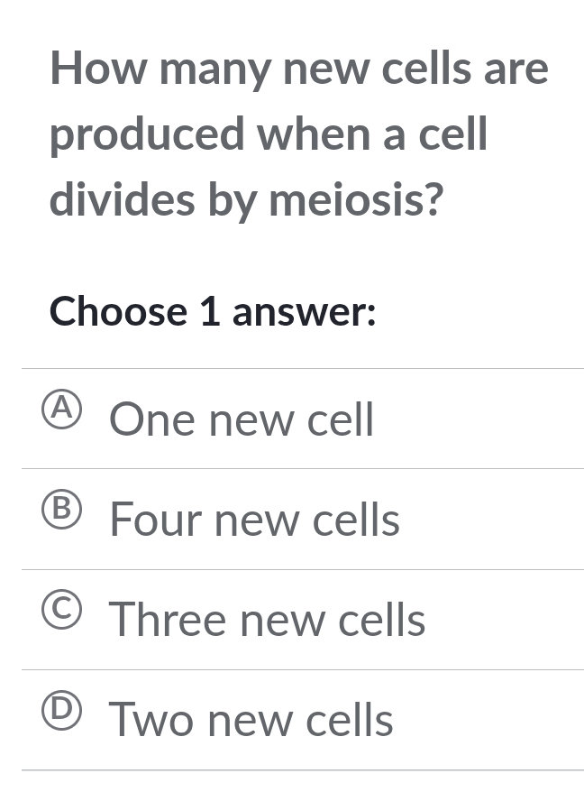 How many new cells are produced when a cell | StudyX