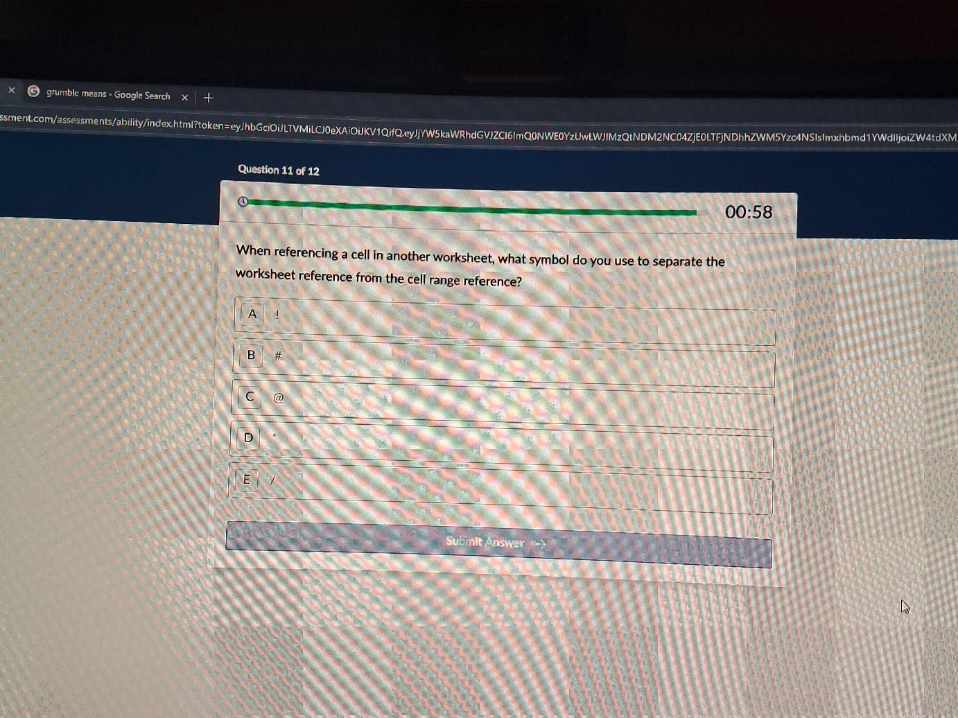 When referencing a cell in another | StudyX