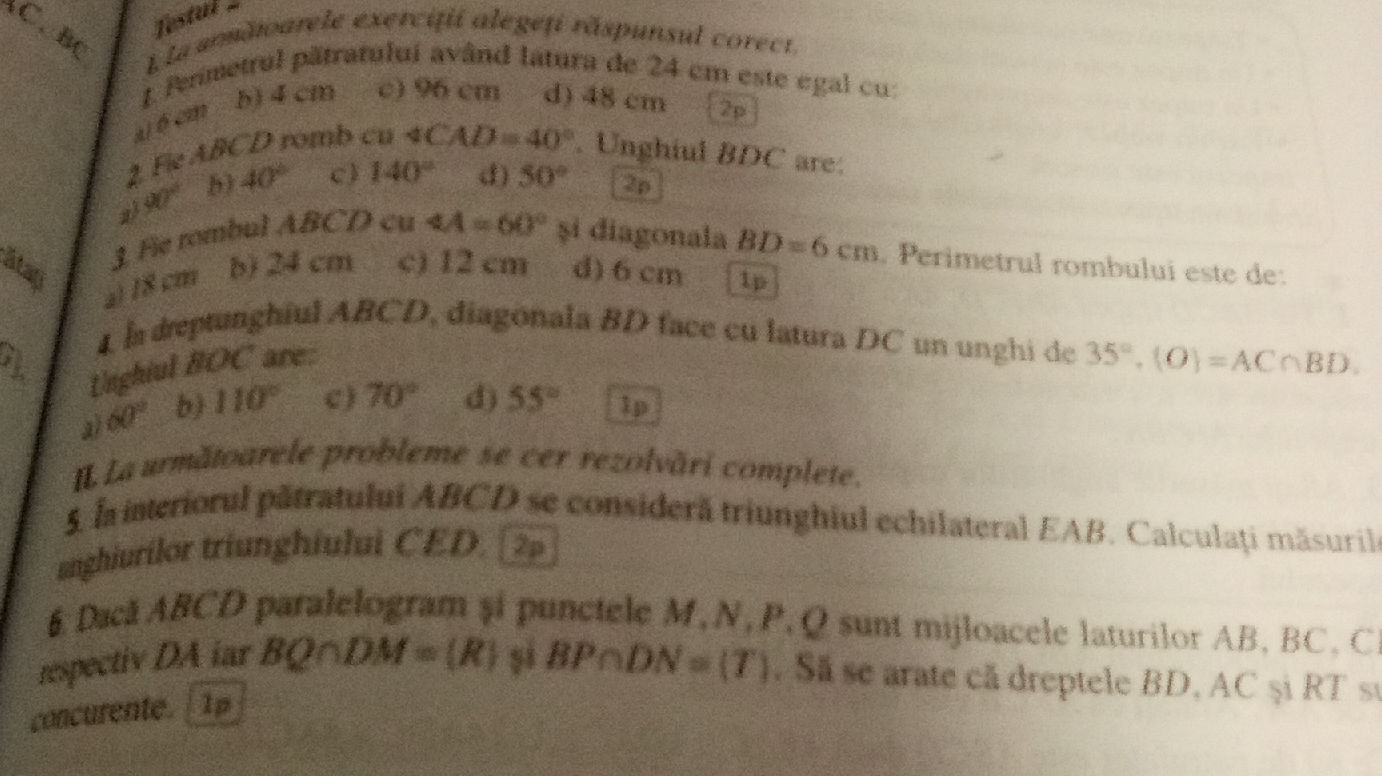1. Perimetrul pătratului având latura de 24 | StudyX