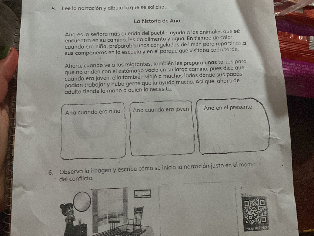 5. Lee la narración y dibuja lo que se | StudyX