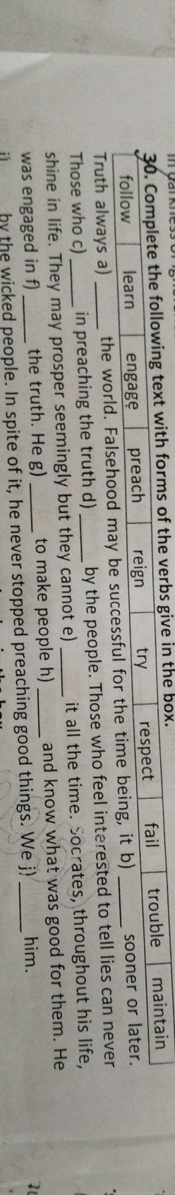 30. Complete the following text with forms | StudyX