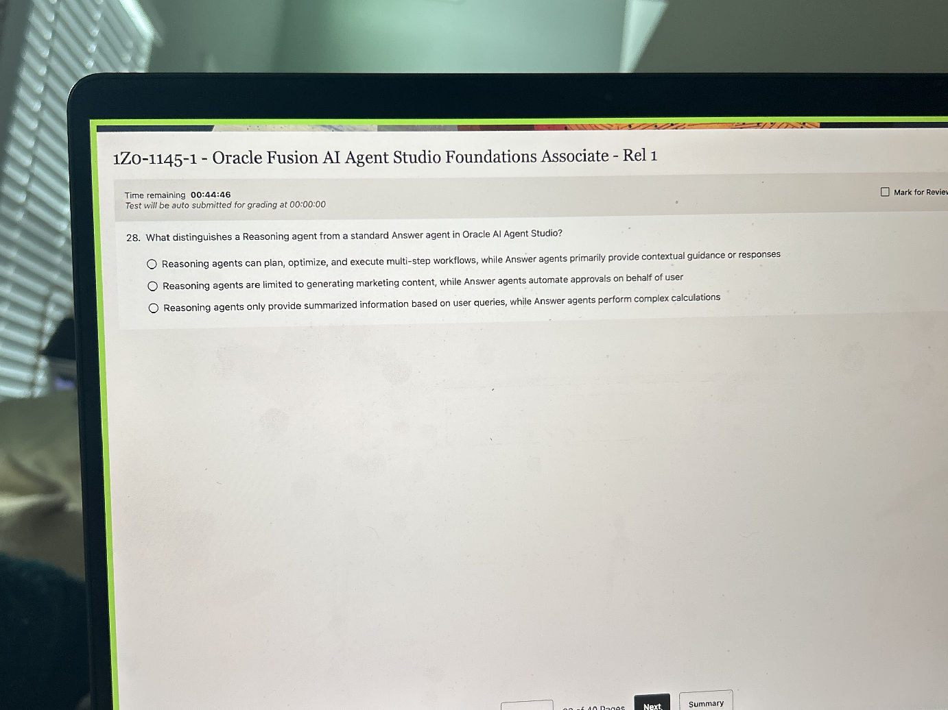 28. What distinguishes a Reasoning agent | StudyX