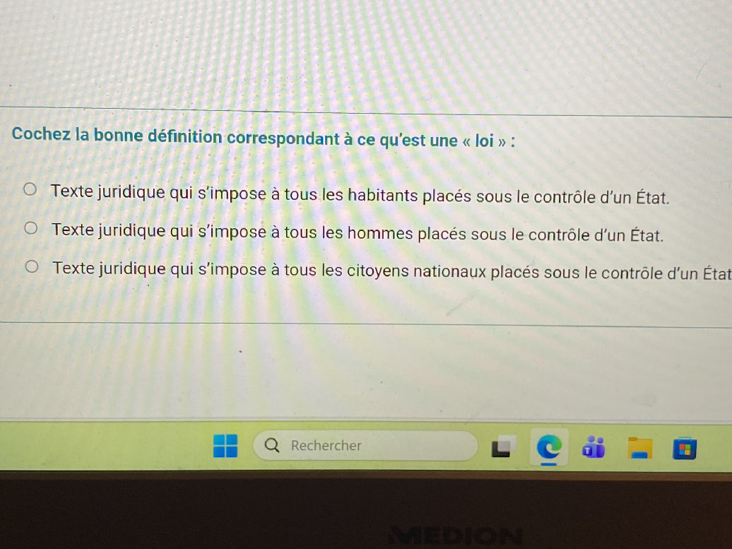 Cochez la bonne définition correspondant à | StudyX