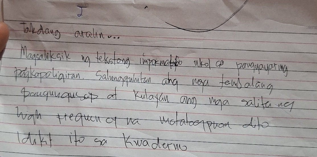 Takdang aralin... Magsaliksik ng tekstong | StudyX