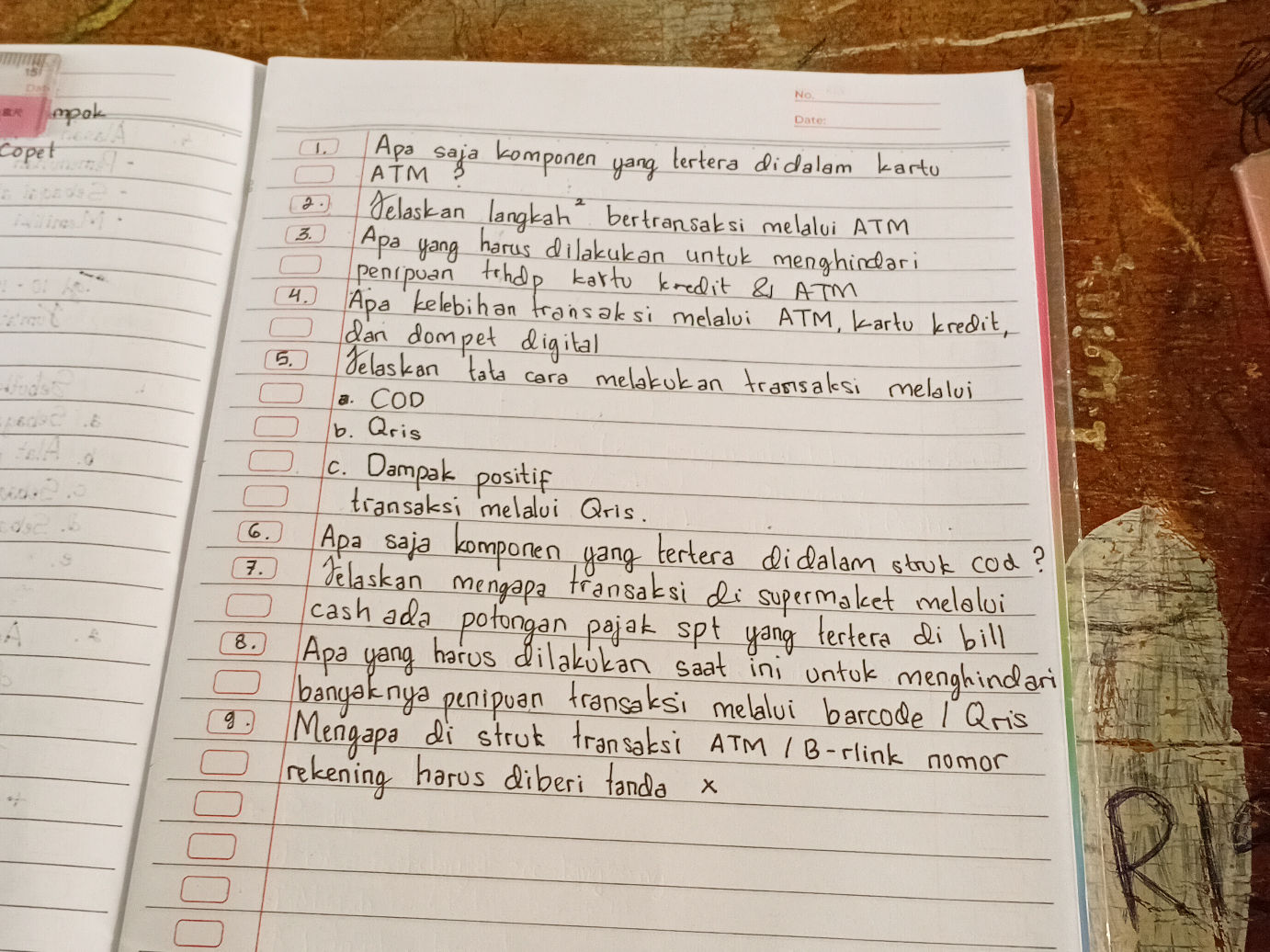 1. Apa saja komponen yang tertera didalam | StudyX