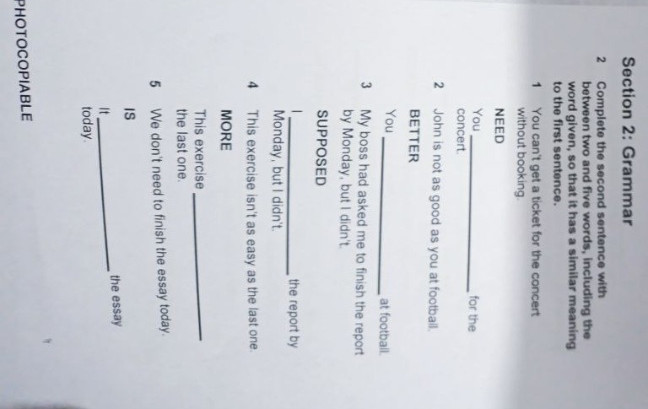 Section 2: Grammar Complete the second | StudyX