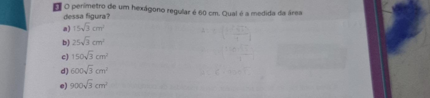 O perímetro de um hexágono regular é 60 cm. | StudyX
