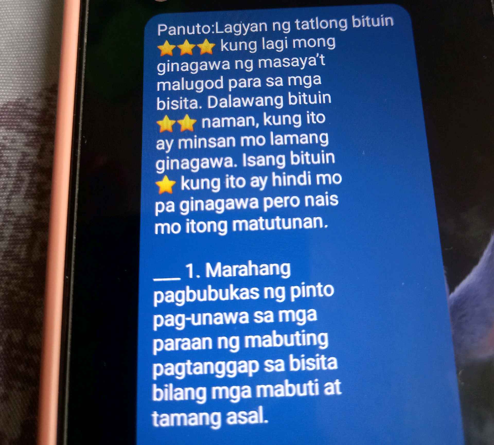 Panuto:Lagyan ng tatlong bituin kung lagi | StudyX