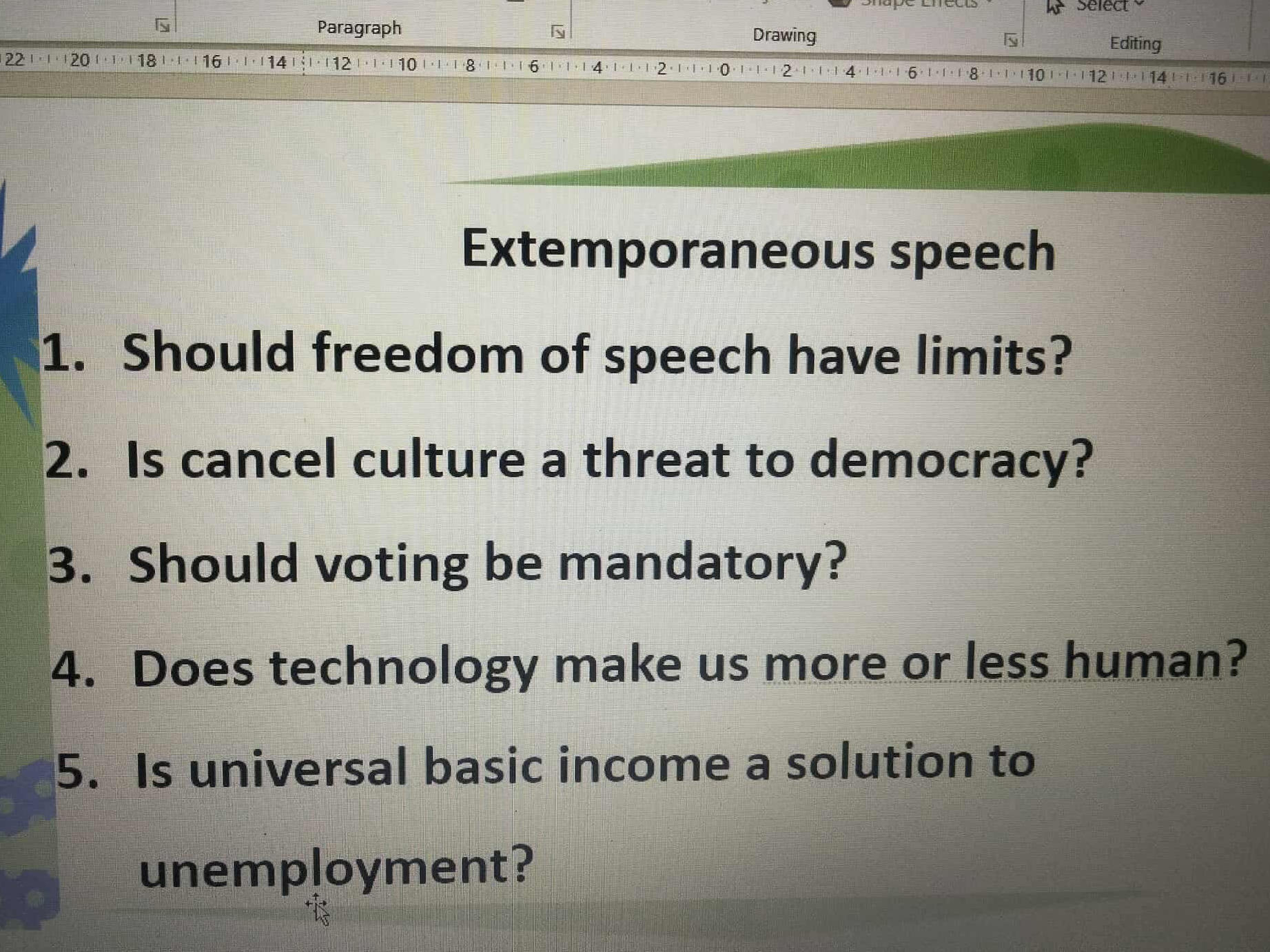 1. Should freedom of speech have limits? 2. | StudyX
