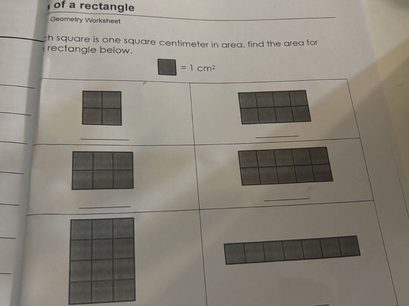Geometry Worksheet Each square is one square | StudyX