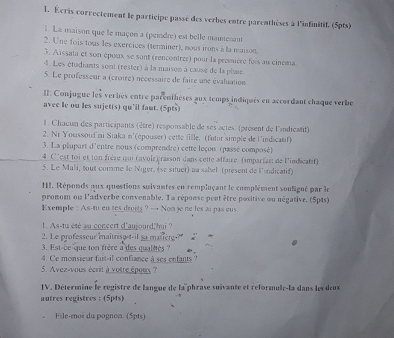 III. Réponds aux questions suivantes en | StudyX