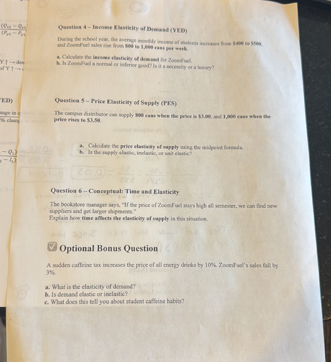 Question 4 – Income Elasticity of Demand | StudyX