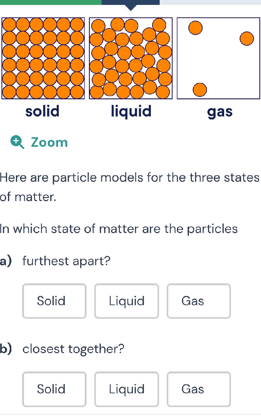 Here are particle models for the three | StudyX