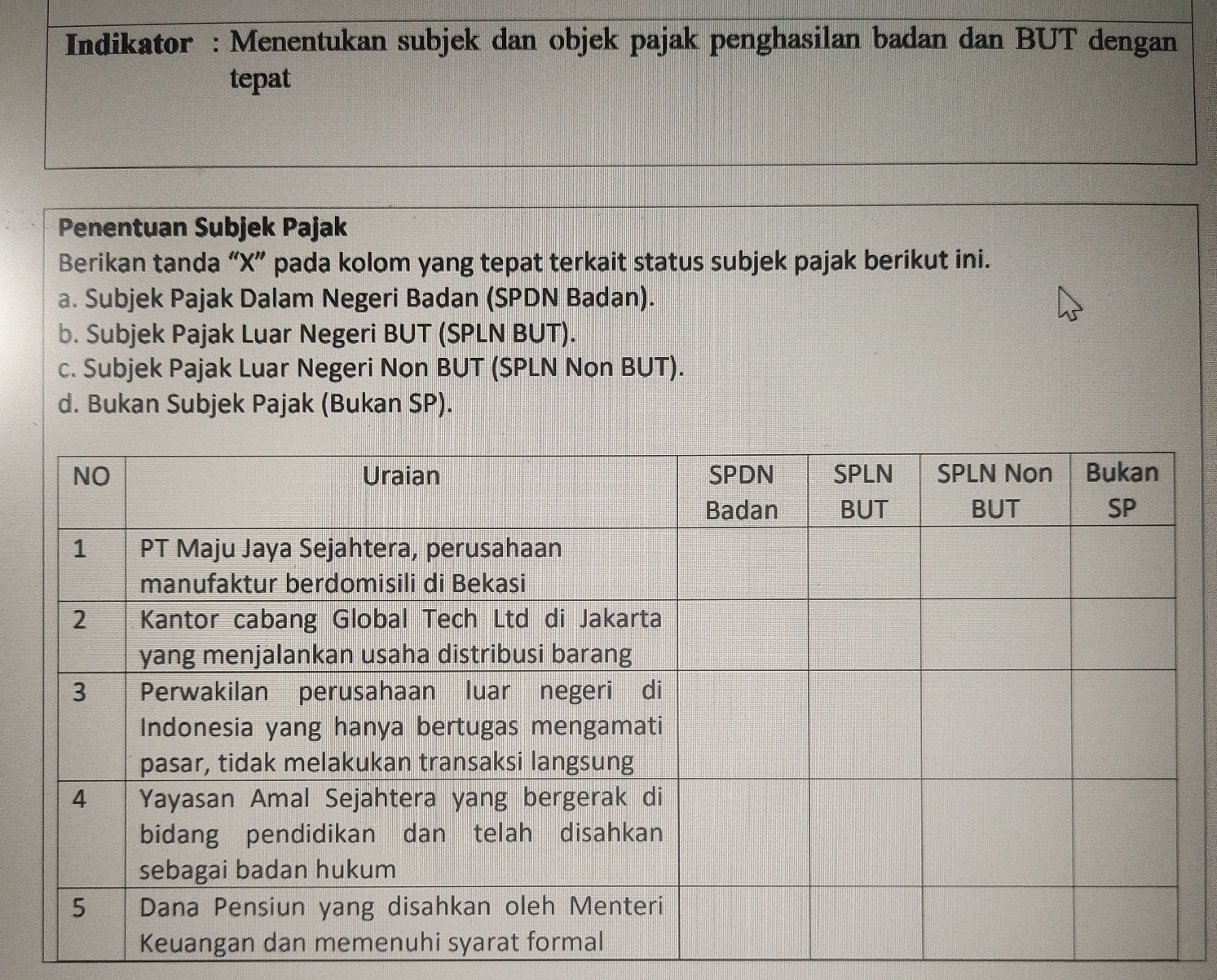 Indikator : Menentukan subjek dan objek