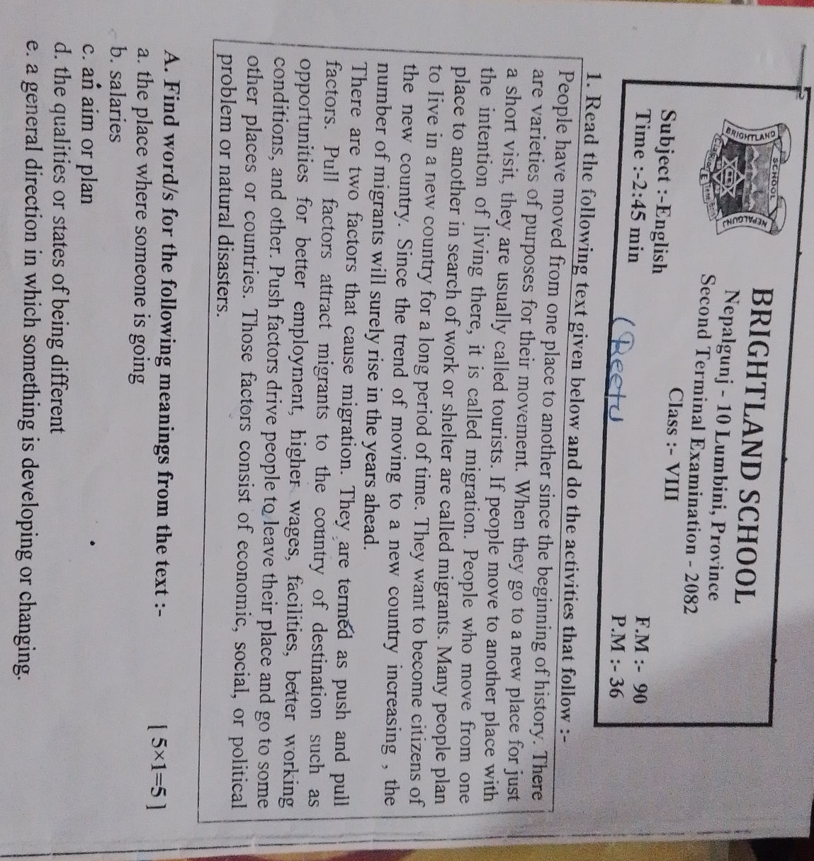 1. Read the following text given below and | StudyX