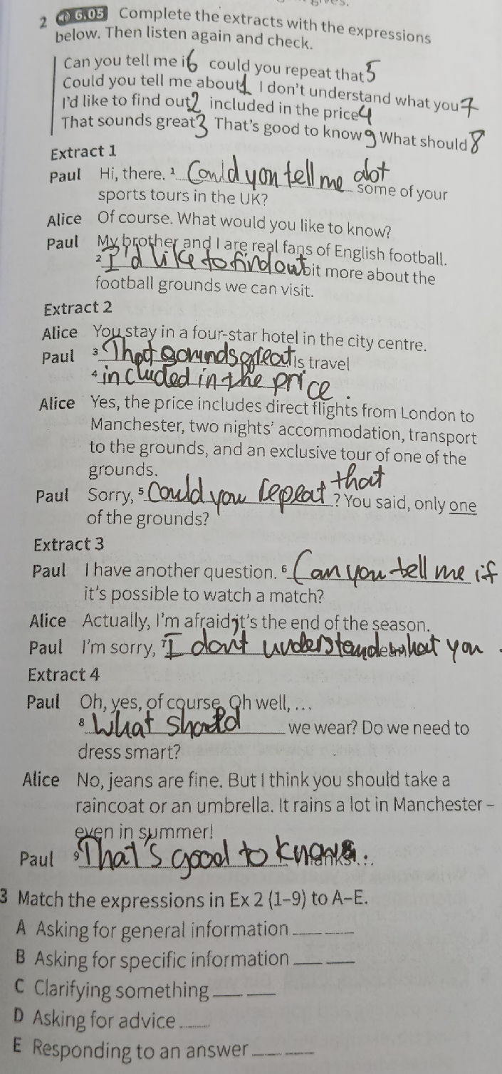 Complete the extracts with the expressions | StudyX