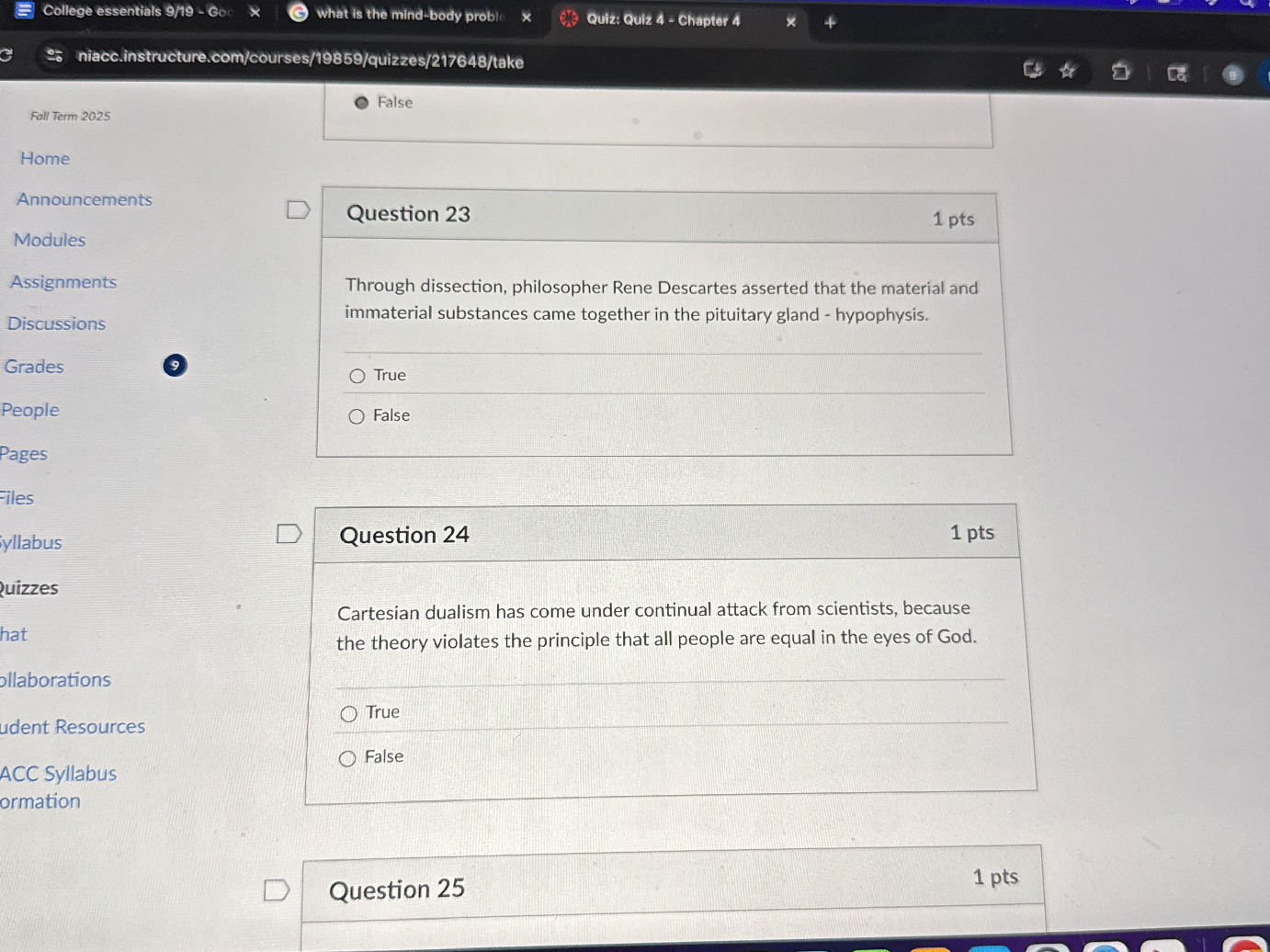 Question 23 Through dissection, philosopher | StudyX