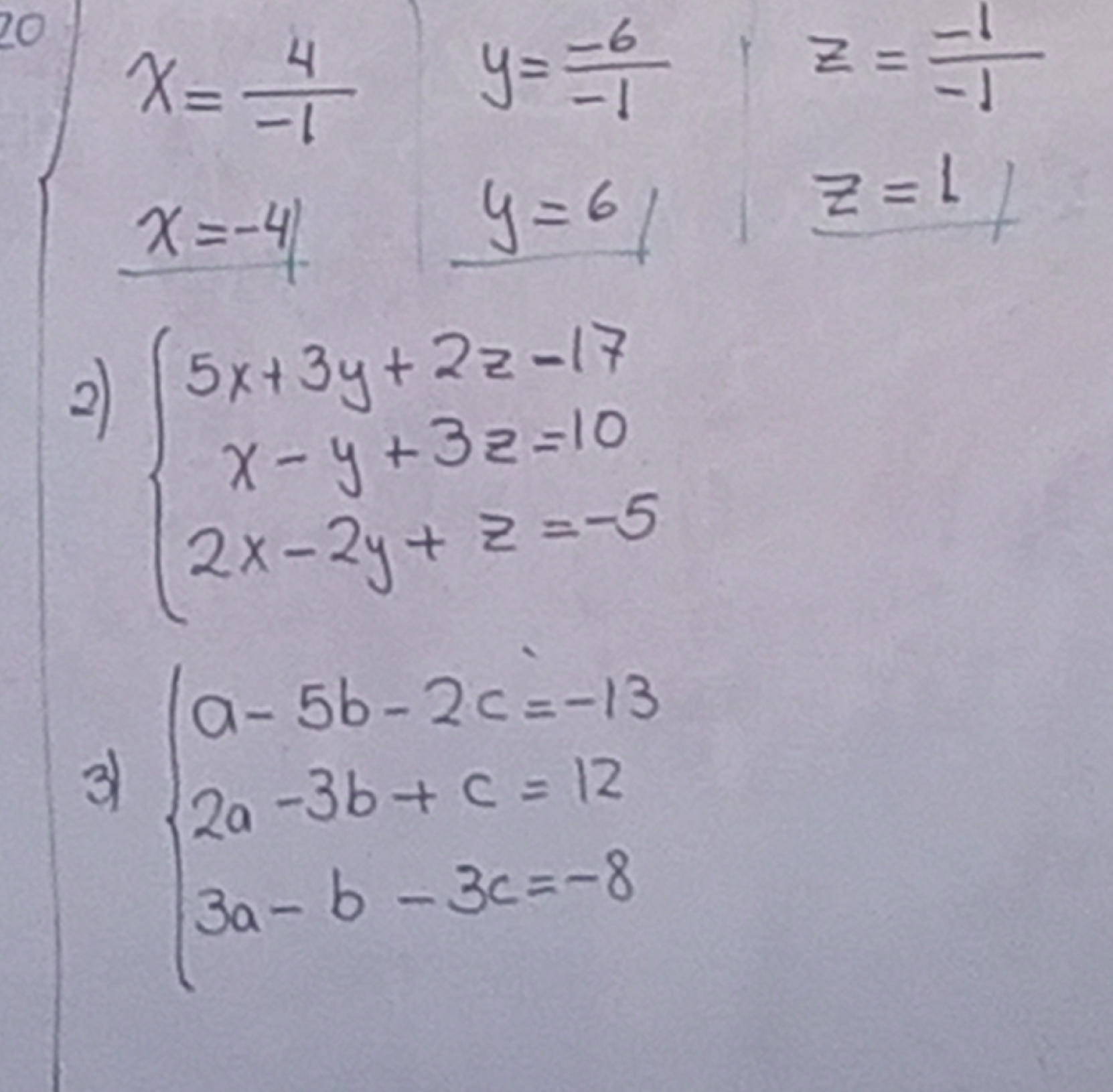 Solve the system of linear equations: $$\ 5x | StudyX