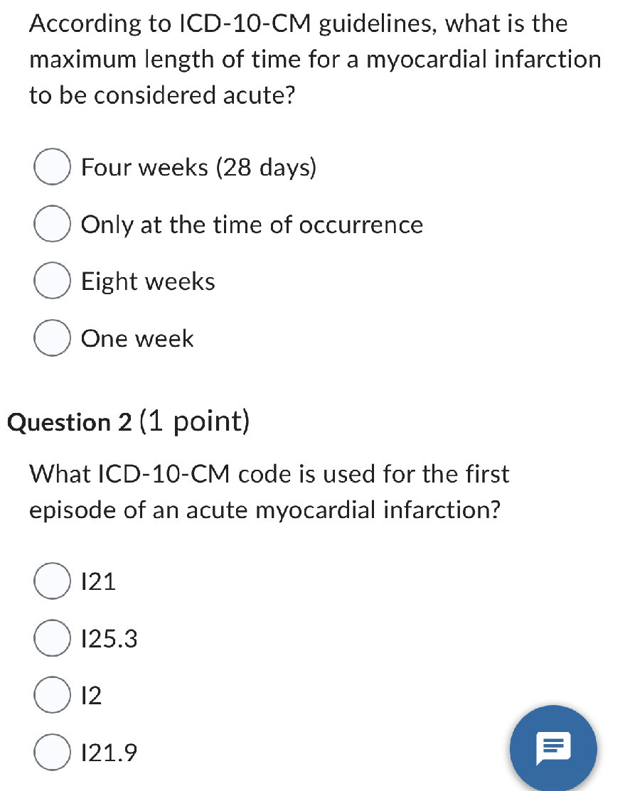 What ICD-10-CM code is used for the first | StudyX