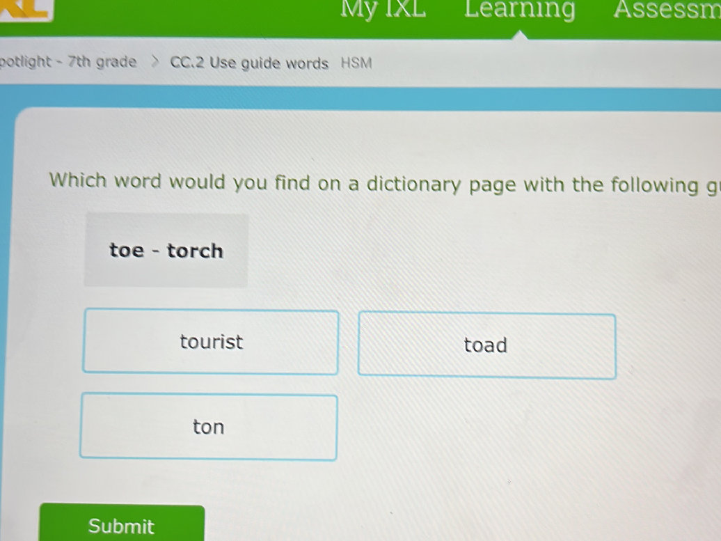 Which word would you find on a dictionary