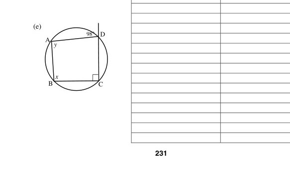 (e) [Diagram showing a cyclic quadrilateral | StudyX