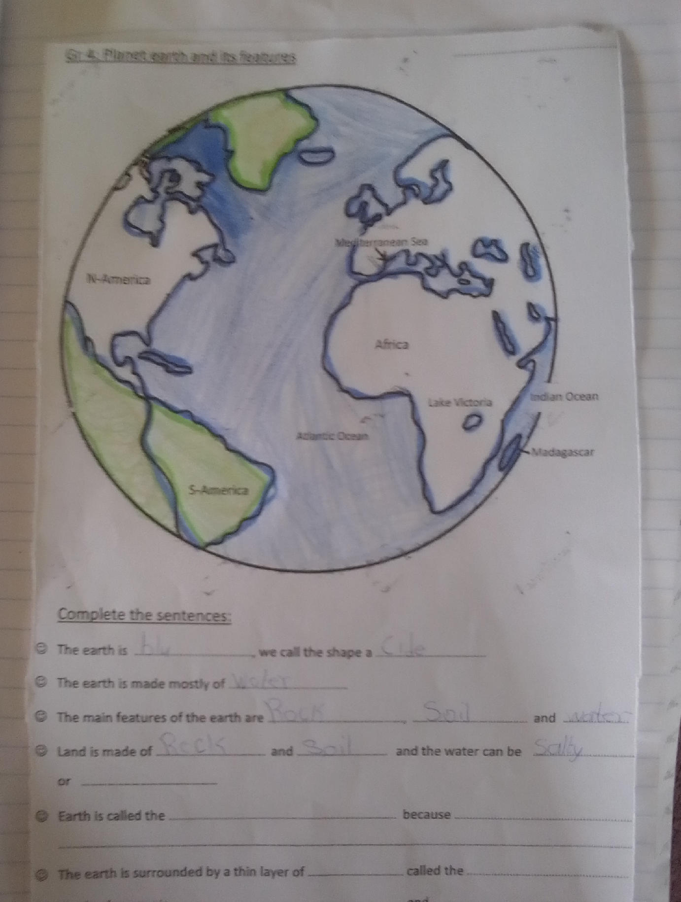 Planet earth and its features [Image of the | StudyX