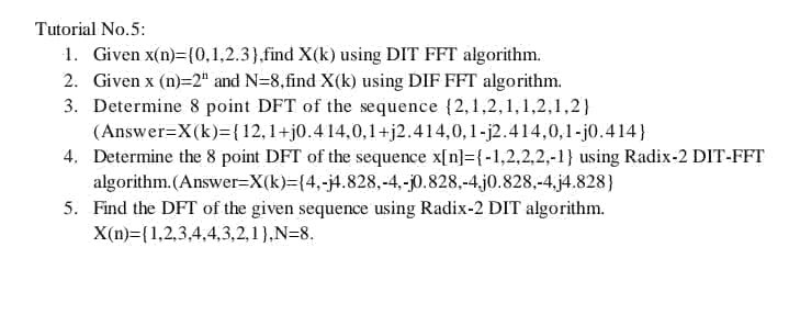 Determine the 8 point DFT of the sequence | StudyX